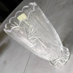 Vintage | Accents | Lead Crystal Vase Pinwheel Pattern With Scalloped ...